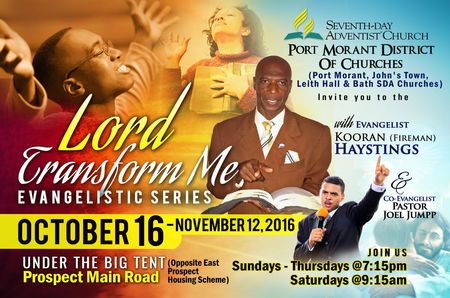 Leith Hall Seventh-day Adventist Church - Announcement: LORD TRANSFORM ME