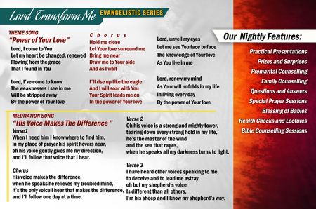 Leith Hall Seventh-day Adventist Church - Announcement: LORD TRANSFORM ME